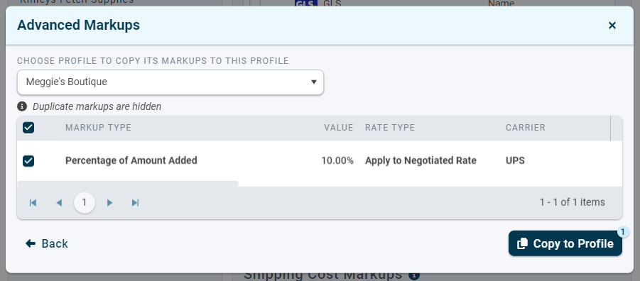 Profiles - Advanced Markups